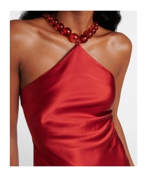 Staud Cadence Beaded Satin Gown
