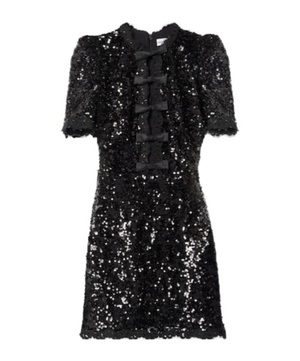 Rebecca Vallance Diana Bow-detail Sequined Mini Dress