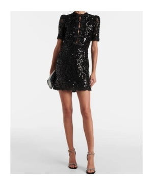Rebecca Vallance Diana Bow-detail Sequined Mini Dress