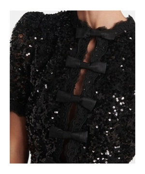 Rebecca Vallance Diana Bow-detail Sequined Mini Dress