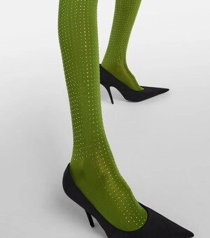 Alex Perry Crystal-embellished Knitted Pantyhose