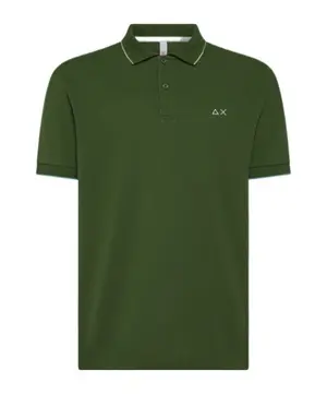 SUN 68 Tipped Collar Polo Shirt - Green