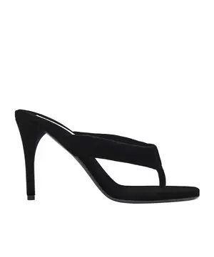 Alaïa 90mm Velvet Thong-strap Sandals