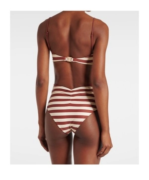Johanna Ortiz Striped High-rise Bikini Bottoms