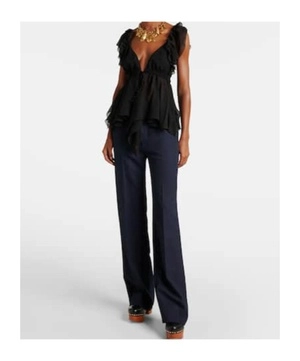 Chloé Gathered Silk Georgette Top