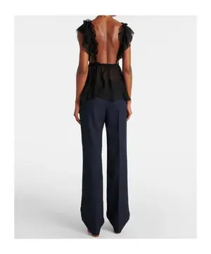 Chloé Gathered Silk Georgette Top
