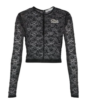 Alessandra Rich Embellished Logo Crop Top