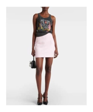 Alessandra Rich Printed Cotton Jersey Tank Top