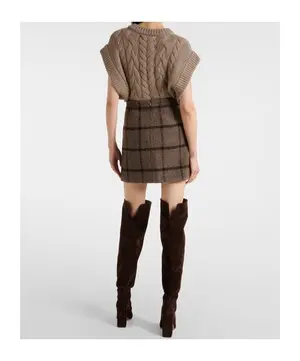 PATOU Check Tweed Mini Skirt