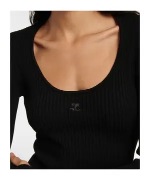 COURREGES Round Neck Long Sleeve Dress