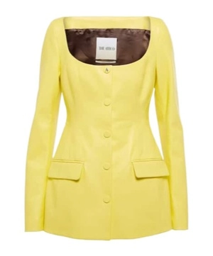Attico Marie Leather Blazer