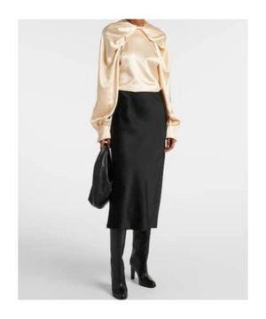 Max Mara Elegante Key Torchon Silk Satin Blouse