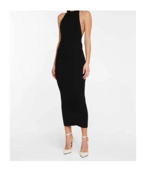 TOM FORD Wool-blend Halterneck Midi Dress