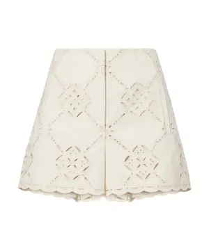 VERONICA BEARD Jazmin Laser-cut Cotton Shorts