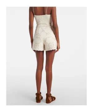 Veronica Beard Jazmin Laser-cut Cotton Shorts