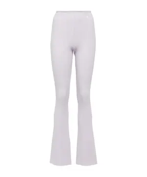 COURREGES Reedition Ribbed-knit Flared Pants