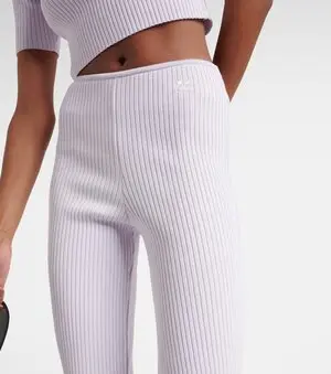 COURREGES Reedition Ribbed-knit Flared Pants