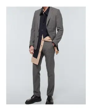 Dries Van Noten Checked Cotton Suit