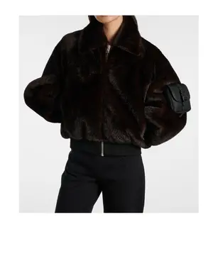 Coperni Zip-up Faux Fur Bomber Jacket With Sleeve Pocket - Black