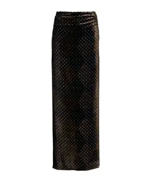Dries Van Noten Printed Satin Maxi Skirt