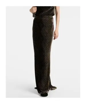 Dries Van Noten Printed Satin Maxi Skirt
