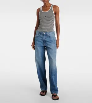 SLVRLAKE Wide-leg Faded Denim Trousers