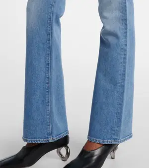 SLVRLAKE Flared Faded Denim Trousers