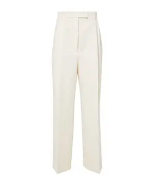 RÓHE High-waisted Wide-leg Casual Pants - White