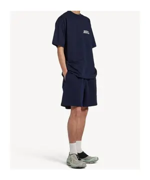Balenciaga Masking Tape Medium Fit T-shirt In Navy - Navy Blue
