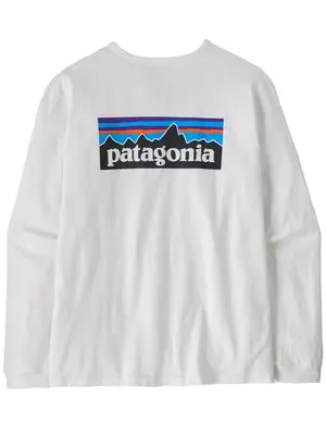 Patagonia L/s P-6 Logo Responsibili-tee - White