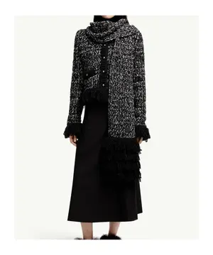 Moncler Fringe-trim Wool Blend Scarf