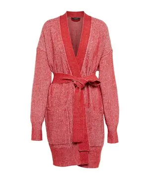 JOSEPH V-neck Knitted Sweater With Tie Belt