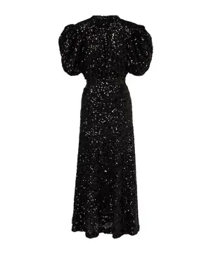 ROTATE BY BIRGER CHRISTENSEN Sequined Puff Sleeve Dress