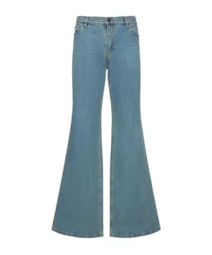 Magda Butrym High Rise Flared Cotton Denim Jeans