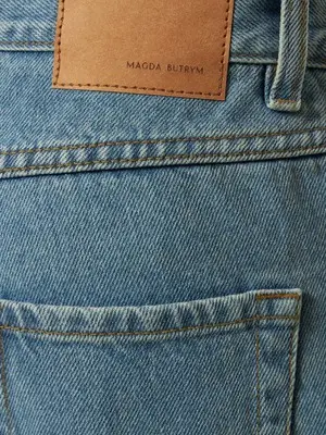 Magda Butrym High Rise Flared Cotton Denim Jeans