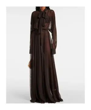 Norma Kamali Balloon Sleeve Mesh Shirt Dress