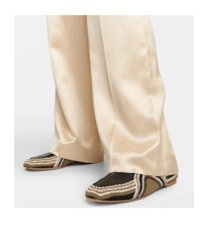 Gabriela Hearst Hays Leather-paneled Crocheted Loafers