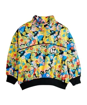 MINI RODINI Floral Print Zip Sweater