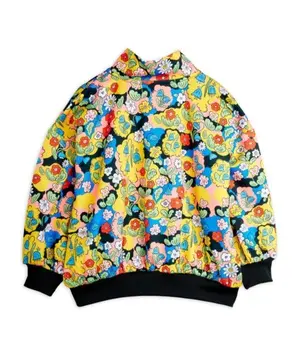 MINI RODINI Floral Print Zip Sweater