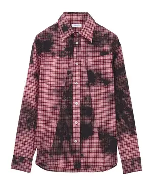 Alexander McQueen Flannel Check Tie-dye Shirt - Black/red