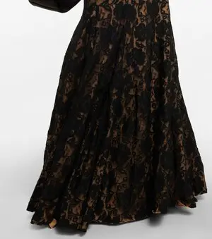 Norma Kamali Fishtail Lace-overlay Gown