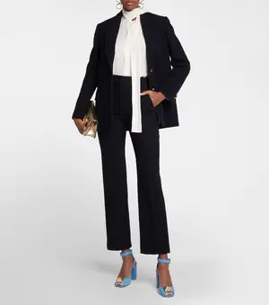 Valentino Garavani Wool-blend Tweed Straight Pants