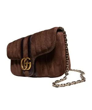 Gucci Gg Marmont Small Shoulder Bag - Dark Brown
