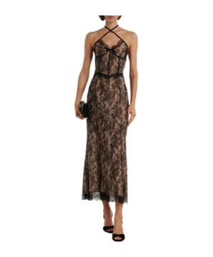 Alessandra Rich Exquisite Lace Slip Dress