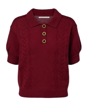 Alessandra Rich Polo Sweater - Red