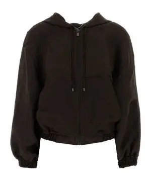 Magda Butrym Cropped Hooded Jacket With Contrast Stitching