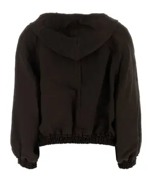 Magda Butrym Cropped Hooded Jacket With Contrast Stitching