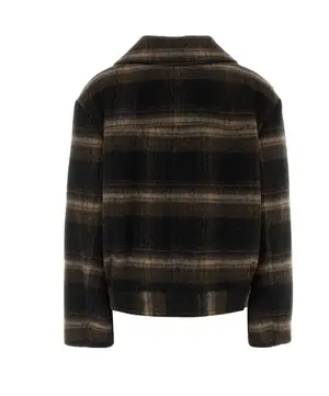 Isabel Marant Étoile Galeane Cropped Plaid Wool-blend Jacket With Tassel Detailing - Black/khaki