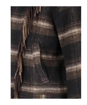 Isabel Marant Étoile Galeane Cropped Plaid Wool-blend Jacket With Tassel Detailing - Black/khaki