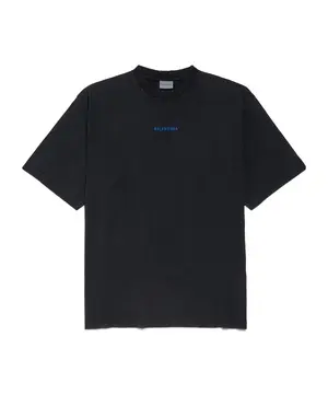 Balenciaga Logo Printed Crewneck T-shirt - Black